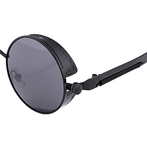 FEISEDY Retro Gothic Steampunk Sunglasses Round Metal Frame Punk Circle Inspired Shade Men B1857