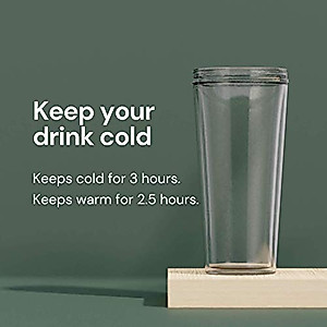 Reusable Boba Cup with Resealable Lid Plug - 17 Oz Double Wall Insulated | Smoothie Tumbler | Wide Stainless Steel Straw For Bubble Tea, Boba Pearls - White