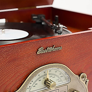Electrohome Winston Vinyl Record Player 3-in-1 Classic Turntable Natural Wood Stereo System, AM/FM Radio, CD, and AUX Input for Smartphones, Tablets, and MP3 players (EANOS501)