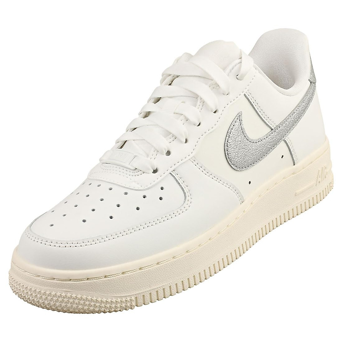 Nike Air Force 1 Womens ESS TRND Summit White/Metallic Silver Size 6.5