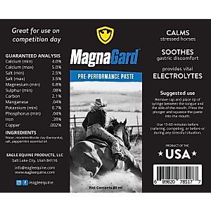 MagnaGard Pre-Performance Calming Paste for Horses - All Natural Gastric Support by Eagle Equine (6 Pack)