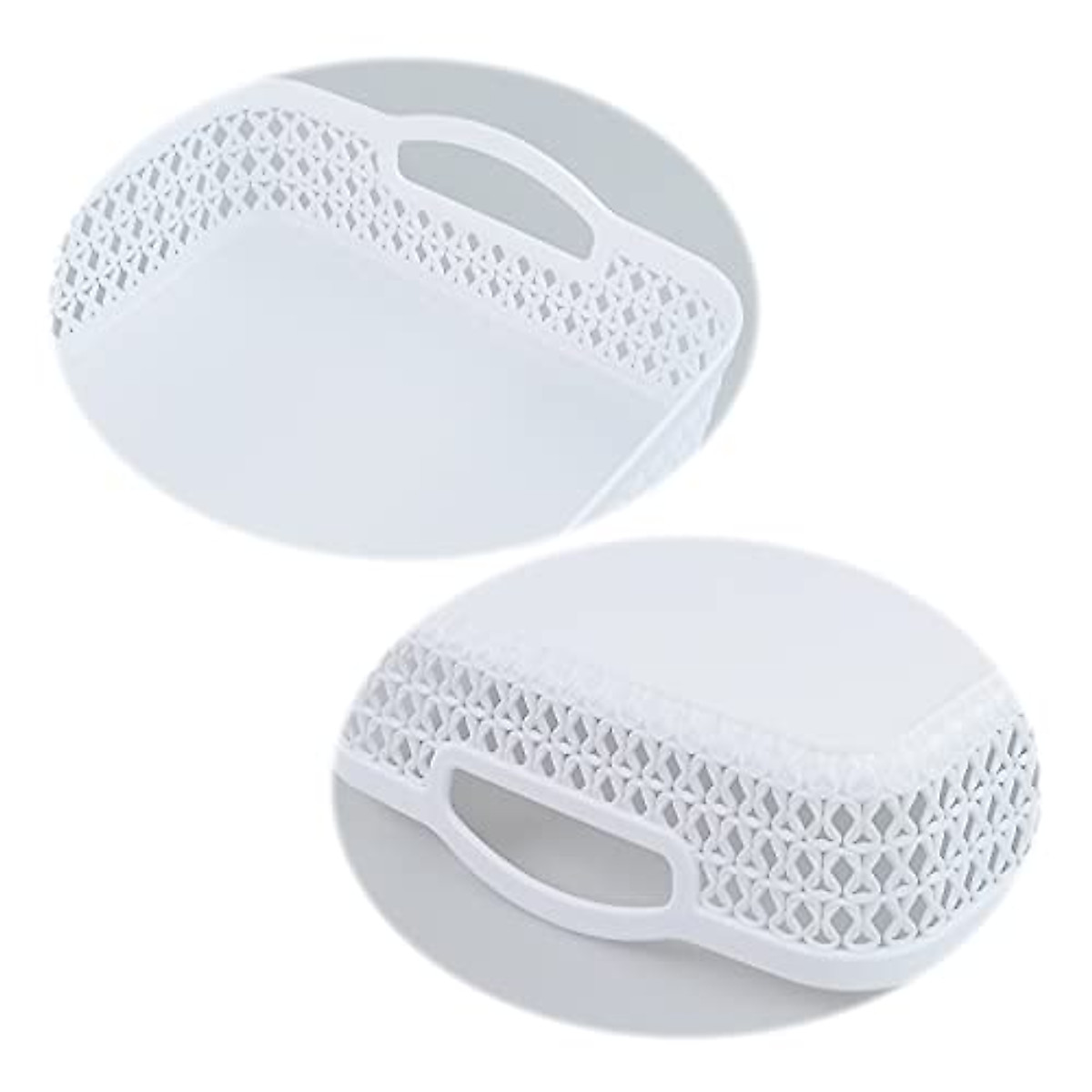 Saedy White A4 Paper Storage Baskets, Plastic Organizer Basket Tray, Set of 6