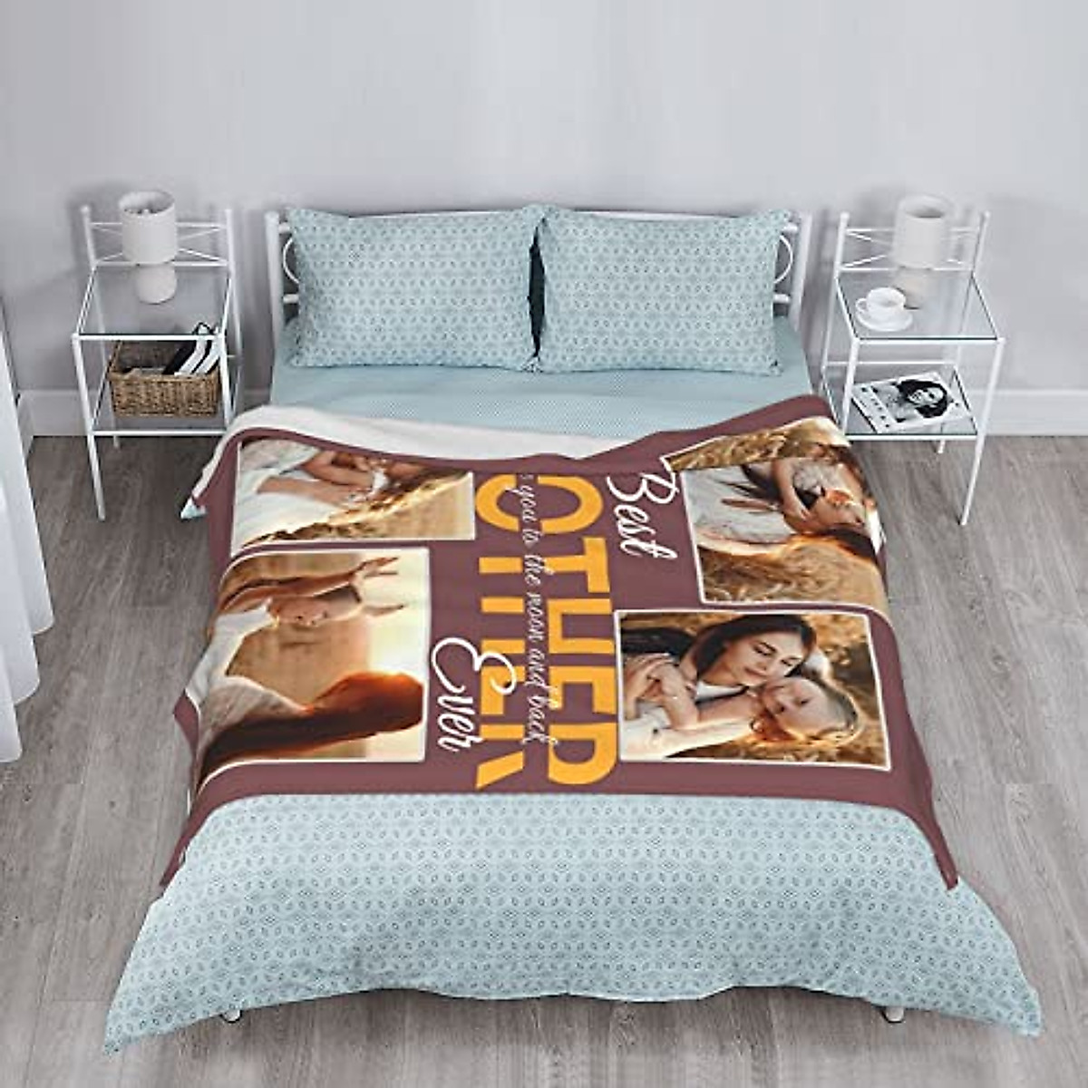 Dipopizt Custom Mom Blanket with Photo, Personalized Gifts for Mother's Day, Christmas from Daughter, Son, Husband, Unique Birthday Gifts for Mom Birthday Idea, Customized Blanket for Mama