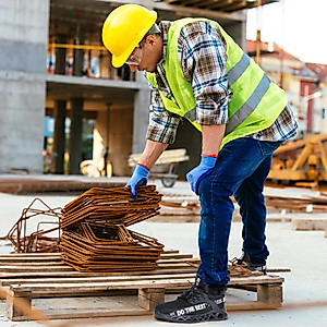 Furuian Steel Toe Shoes for Women Men Lightweight Steel Toe Sneakers for Women Puncture Proof Comfortable Safety Shoes Black