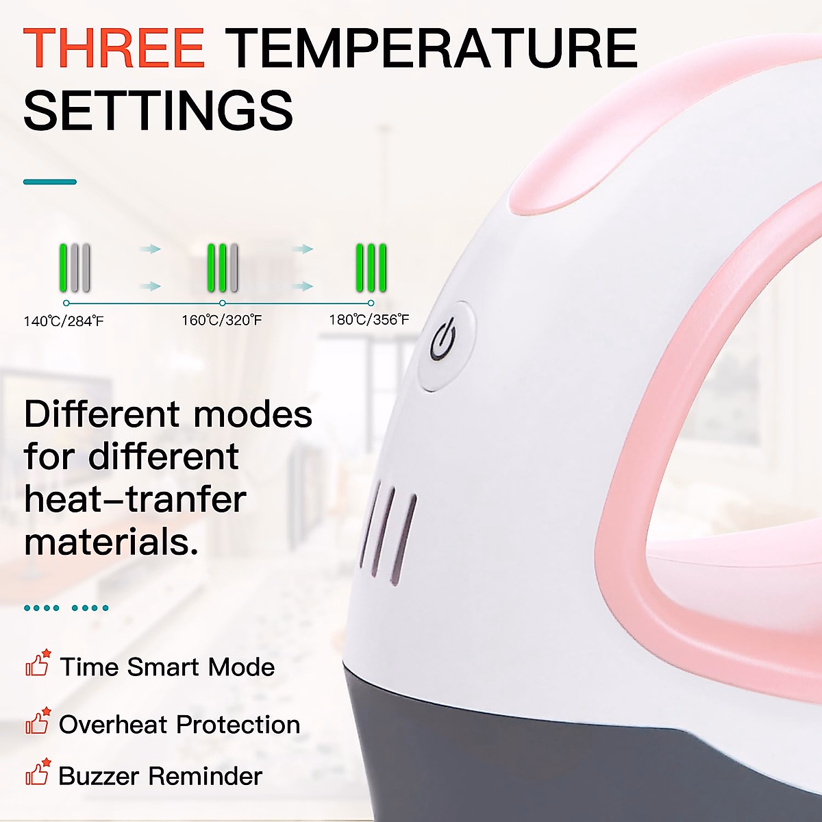 HTVRONT Heat Press Small Heat Press Machine for T Shirts, Small Heat Press Iron Press for Heating Transfer(Mint Green)