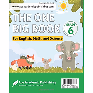 The One Big Book -Grade 6: for English, Math, and Science: Black and White Edition