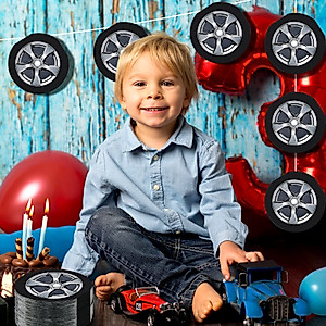 Henoyso 100 Pcs Tire Napkins Classic Race Car Wheel Paper Napkins for Race Car Baby Shower Birthday Party Decoration Supplies, 2 Ply