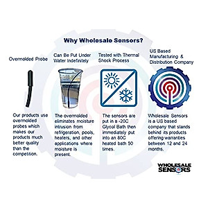 Wholesale Sensors Replacement for Pentair 473665 Probe Thermistor Defrost Sensor for Pool & Spa Heat Pump 12 Month Warranty