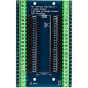 for Teensy 3.5/3.6/4.1 Module Breakout Board 48 Pin 3.81mm / 0.15" Screw Terminal Expansion Board 3 Types Output for Arduino