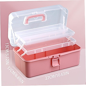 XJKLBYQ Art & Craft,Sewing Box for Sewing Supplies,Carrying Case Sewing Box Organizer Plastic Tool Box with Handle Art Supply Box Art Bin 3-Layer Stackable Art Box Medicine Box