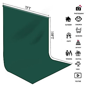 KUKUSOUL 7x10ft Blackish Green Curtain Backdrop Dark Green Portrait Background for Photoshoot Wedding Baby Shower Birthday Decor KUKX009