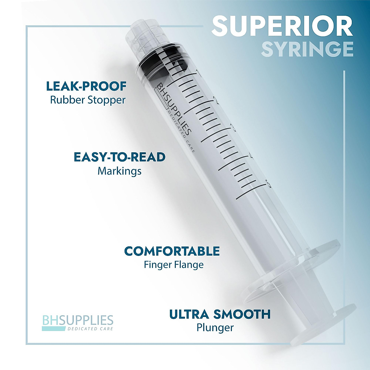 BH Supplies 3ml Luer Slip Tip Syringe - (No Needle) - Sterile, Individually Wrapped - 100 Syringes