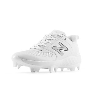 New Balance Women's Fresh Foam Velo V3 Molded Softball Shoe, White/White, 8