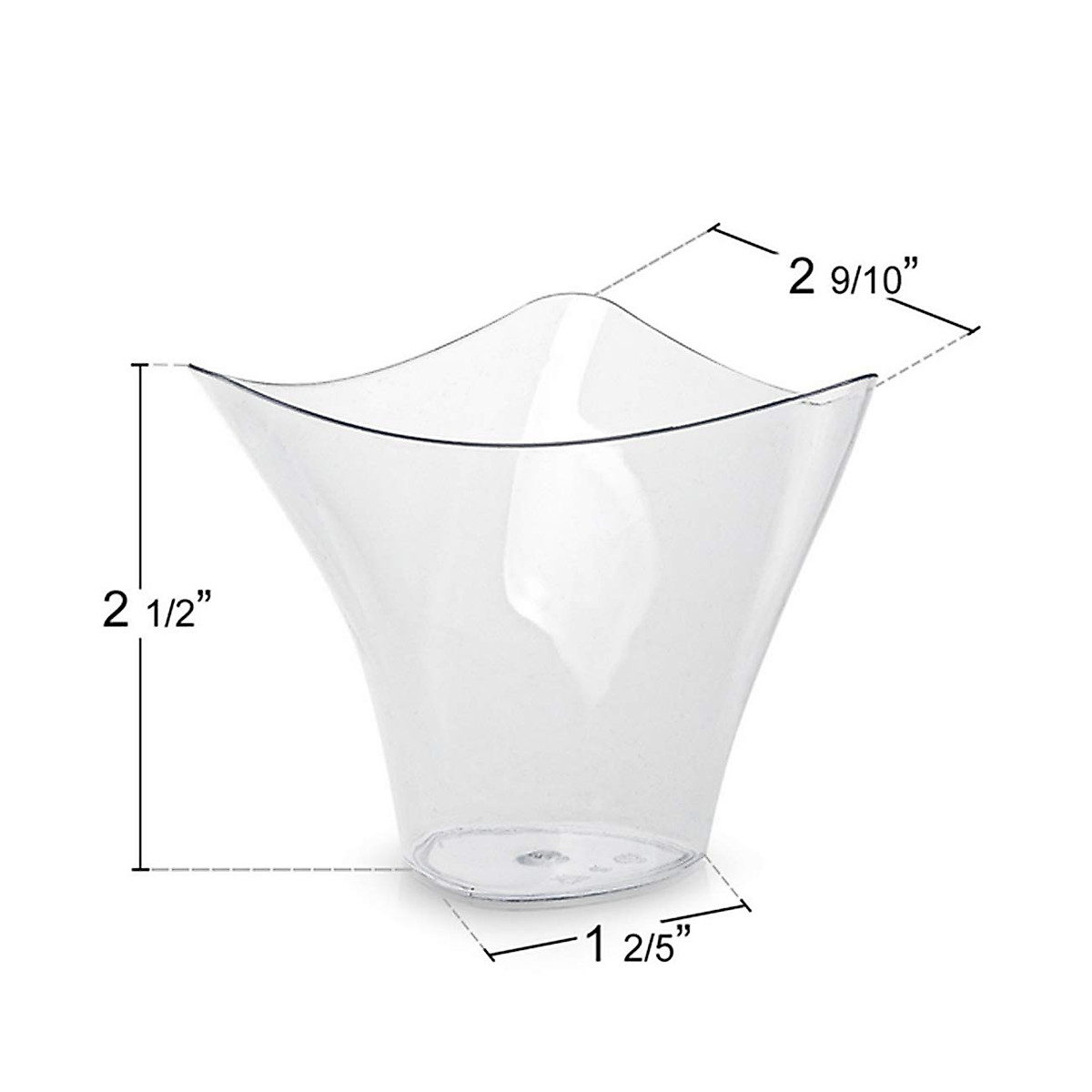 Healthcom 50 Pcs/set 3.3 Oz 100ml Plastic Dessert Cups with Spoons Swirl Triangle Ice Cream Dessert Bowls Disposable Dessert Cups Appetizers Cups Salad Bowl Tasting Sample Cup for Party Wedding