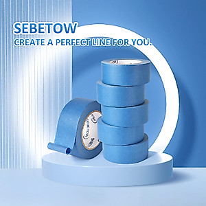 SEBETOW 10 Rolls Painters Tape 2 inch Bulk Painter Tape Blue Wide Roll, Blue Masking Tape, 2 Inches x 55 Yards for General Purpose Wall Painting, Home Improvement