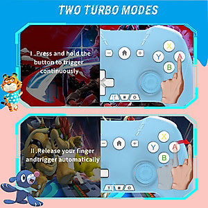 Bluetooth Controller for Switch/Mac/PC/Steam/Mobile Phone/iOS/Android//TV/iPad/Table/Apple Arcade MFi Games, Switch Pro Controller Wireless with Adjustable Dual Motion,Turbo,Macros,6-Axis,Wake Up