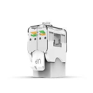 AMPCOM CAT6 Keystone Jack Tool-Less RJ45 UTP, No Punch-Down Tool Required Module Coupler 10-Pack White