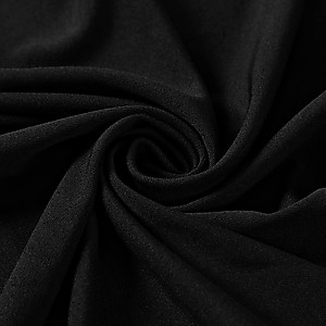 eccwai Spandex 6ft Waterproof Table Cover for Party,Wedding, Banquet, and Events(Black)