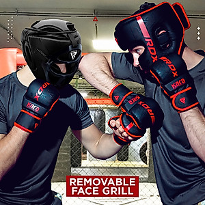 RDX Boxing Headgear MMA Muay Thai, Removable Face Grill, Head Gear for Sparring Grappling Martial Arts Kickboxing Taekwondo Karate BJJ Training