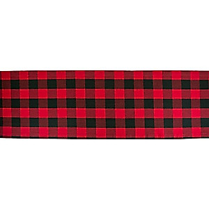 DII Buffalo Check Collection, Classic Farmhouse Table Runner, 14x108, Red & Black
