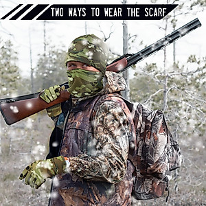 Janmercy 3 Pcs Camouflage Beanie Gloves and Scarf Set Include Beanie Neck Gaiter, 1 Pair Full Finger Hunting Gloves (Vintage Color)