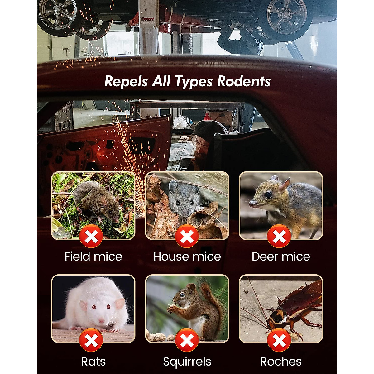 SEEKBIT Rodent Repellent, Peppermint Oil Repels Mice and Rats Squirrel and Other Rodents, Rat Repellent for Indoor Outdoor RV Home Closets Trucks Car Engines, Mouse Deterrent Keep Mice Out, 7 Pack