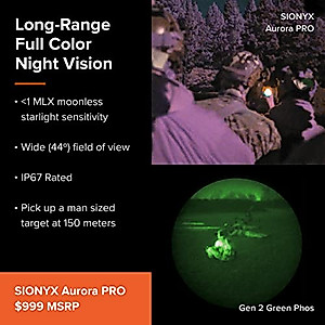 SiOnyx Aurora Pro Uncharted Kit I Full-Color Digital Night Vision Camera with Hard Case, IR Illuminator and Ram Mounts I Infrared Monocular Spotting Scope.