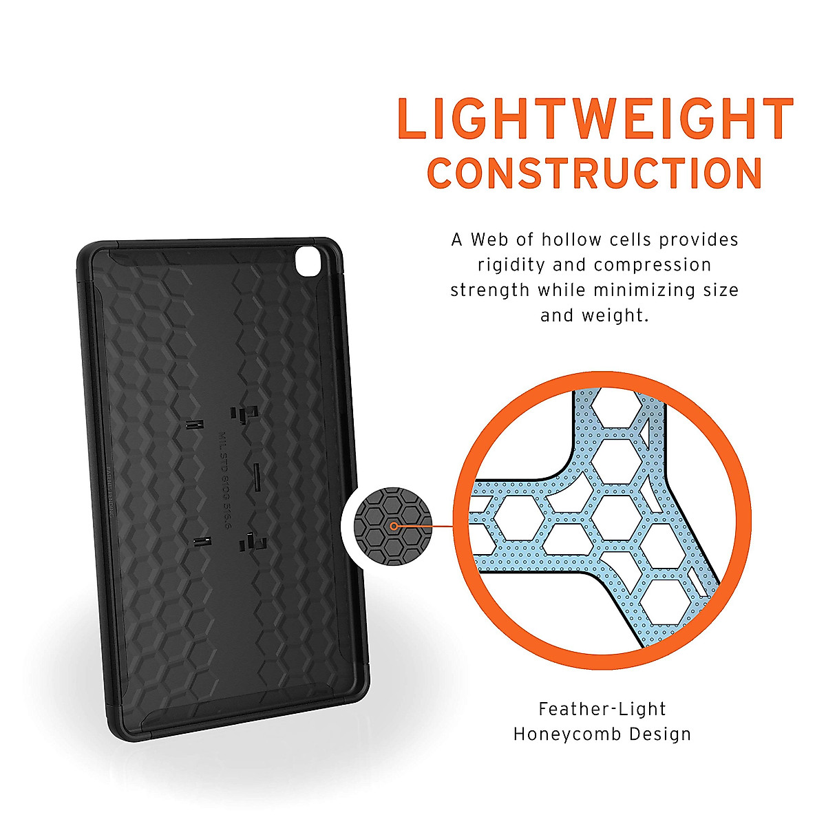 URBAN ARMOR GEAR UAG Samsung Galaxy Tab A 8.0 (2019) (SM-T290) Scout Feather-Light Rugged [Black] Military Drop Tested Case