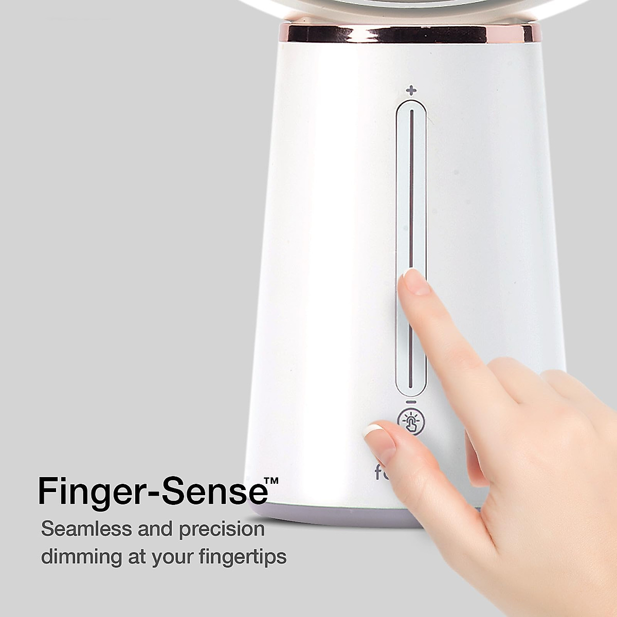 Fancii LED Lighted Magnifying Makeup Mirror with Double-Sided 1x/ 10x Magnification, Rechargeable and Adjustable Brightness, Large Tabletop Vanity Mirror (Nova)