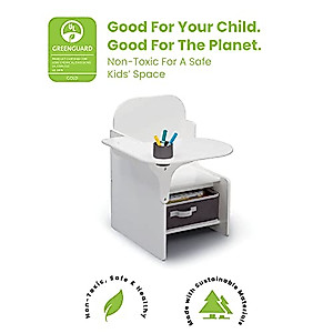Delta Children MySize Chair Desk with Storage Bin - Greenguard Gold Certified, Bianca White