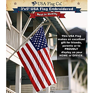 American Flag by USA Flag Co. is 100% American Made: The Best 3x5 Embroidered Stars and Sewn Stripes, Made in the USA (3 by 5 Foot)