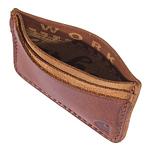 Carhartt Men's Rugged Patina Leather Wallets, Available in Multiple Styles and Colors, Front Pocket (Brown), One Size