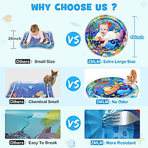 ZMLM Baby Water-Mat Gifts Toys: 40*40Inch Extra Large Inflatable Tummy Time Play Mat Developmental Toy for 3-12 Months Girls Boys Toddler Game Infant Activity Center for Birthday Christmas Halloween