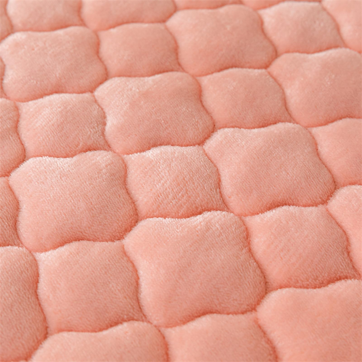 Velvet Fitted Sheet Full Size,Plush Thicken Quilted Mattress Cover 2 Pillowcases-Fuzzy Flannel Bed Sheets with 13'' Deep Pocket,Suitable for Fall Winter and Spring (Pink, Full)
