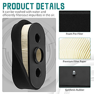 11013-7031 Air Filter Plus Pre-Filter for Kawasaki 11013-7026 Pre-Filter FH430V 11013-7025 FH381V FH480V FH541V FH580V John Deere M151769 M151768