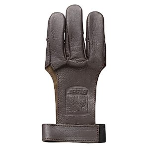 Bear Archery Leather 3 Finger Traditional Archery Shooting Glove, Large, Black, (ASG101L)