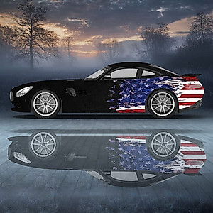 2Pcs American Flag Vehicle Livery, Racing Car Graphics, Abstract Flag Decal, Cast Vinyl Wrap, Universal Size Car Decal (Type 1)