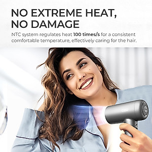 TYMO Travel Hair Dryer, Professional Ionic Blow Dryer for Women, Drying Faster with Less Frizz, Lightweight Compact Hairdryer with Thermal-Control for Travel/Home