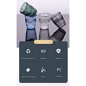 czmylzytt Set of 8 Acrylic Drinking Cups, 8 Oz Reusable Plastic Drinking Glasses, Juice Cups for Hot and Cold Drinks, BPA-Free, Drinking Cups Suitable for Party, Kitchen (Cups-Grey)