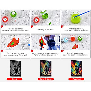 DIY Astronaut Paint by Numbers, Nebula Paint by Numbers for Adults, Magical Alien World Art Painting Adult Paint by Numbers Kits on Canvas Paint by Numbers for Adults Beginner 16"x20" without Frame