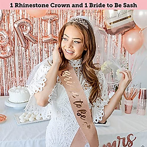 226 PC Bachelorette Party Decorations Kit- Rose Gold Bridal Shower Decorations, Banners, Curtains Mimosa Bar Supply Bride Balloons Sash Tiara Veil Topper Plates Cups Napkins Straws for 25 Guest & More