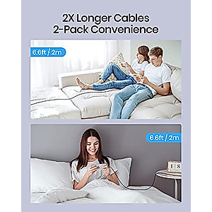 INIU Micro USB Cable, [2-Pack 6.6ft] 3.1A QC 3.0 Fast Charging Android USB Charger Cable & Phone Data Cord for Samsung Galaxy S7 S6 Edge S5 J7 J5 A7 A5 Note 5 Kindle LG G5 G4 HTC NOKIA Moto E5 E6 etc