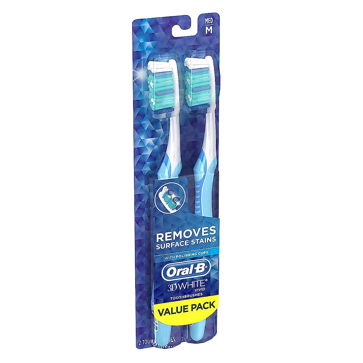 Oral-B Advantage 3D White Vivid Toothbrush Medium Twin (Pack of 3)