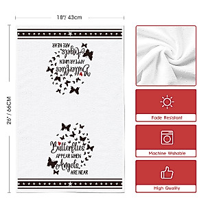 Artoid Mode Butterflies Wings Motto Veterans Day Kitchen Towels Dish Towels, 18x26 Inch Memorial Day Decoration Hand Towels Set of 2
