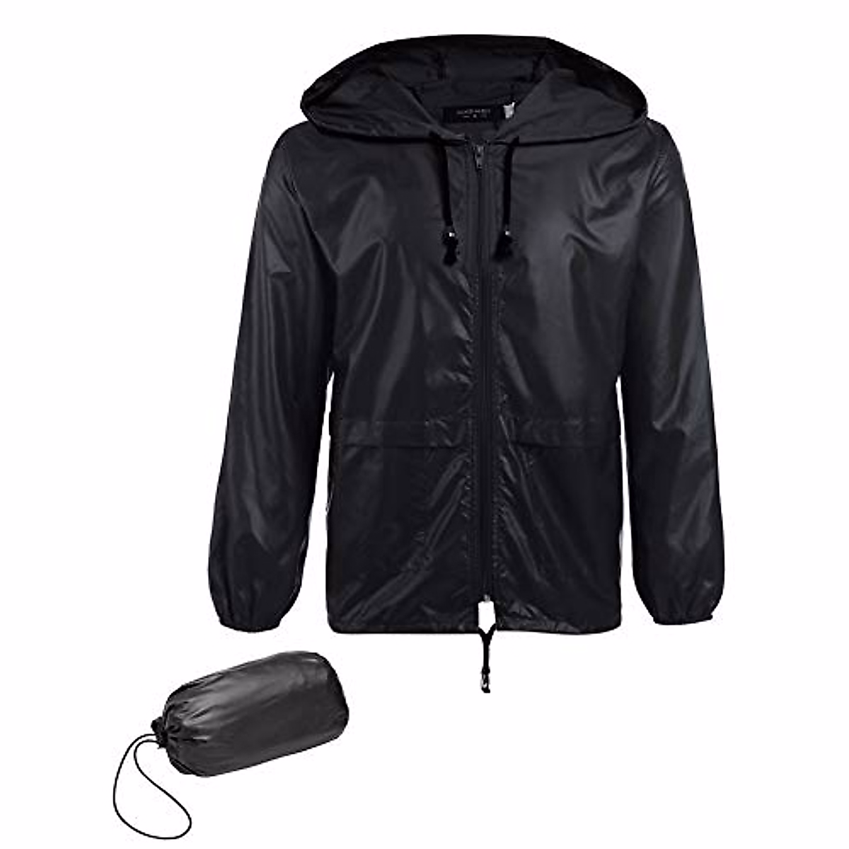 COOFANDY Mens Light Packable Rain Jacket with Hood Waterproof Trench Raincoats