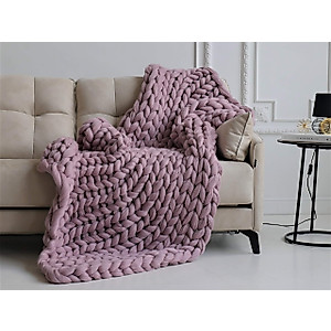 Merino wool blanket, Chunky knit blanket, Giant blanket, Chunky knit throw, Arm knitted blanket, Throw blanket