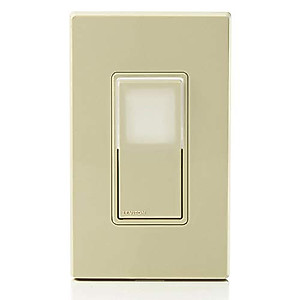 Leviton L5611-2I 15 Amp, 120/277 Volt, Decora LED Illuminated Rocker Single-Pole AC Quiet Switch, Residential Grade, Grounding, Ivory