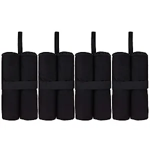 MOOCY Large Weight Bags for Party Weeding Pop up Canopy Outdoor Shelter, Heavy Duty Instant Leg Canopy, White Sand Bags Anchor Kit, Set of 4 (Black)
