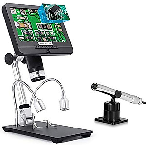 Andonstar AD206S Digital Microscope with Endoscope, 7-inch LCD 1080P FHD Video Record, Dual Lens Electronic Microscope 200X for Circuit Board PCB Soldering Tool, DIY Phone Repair, Coin Collection
