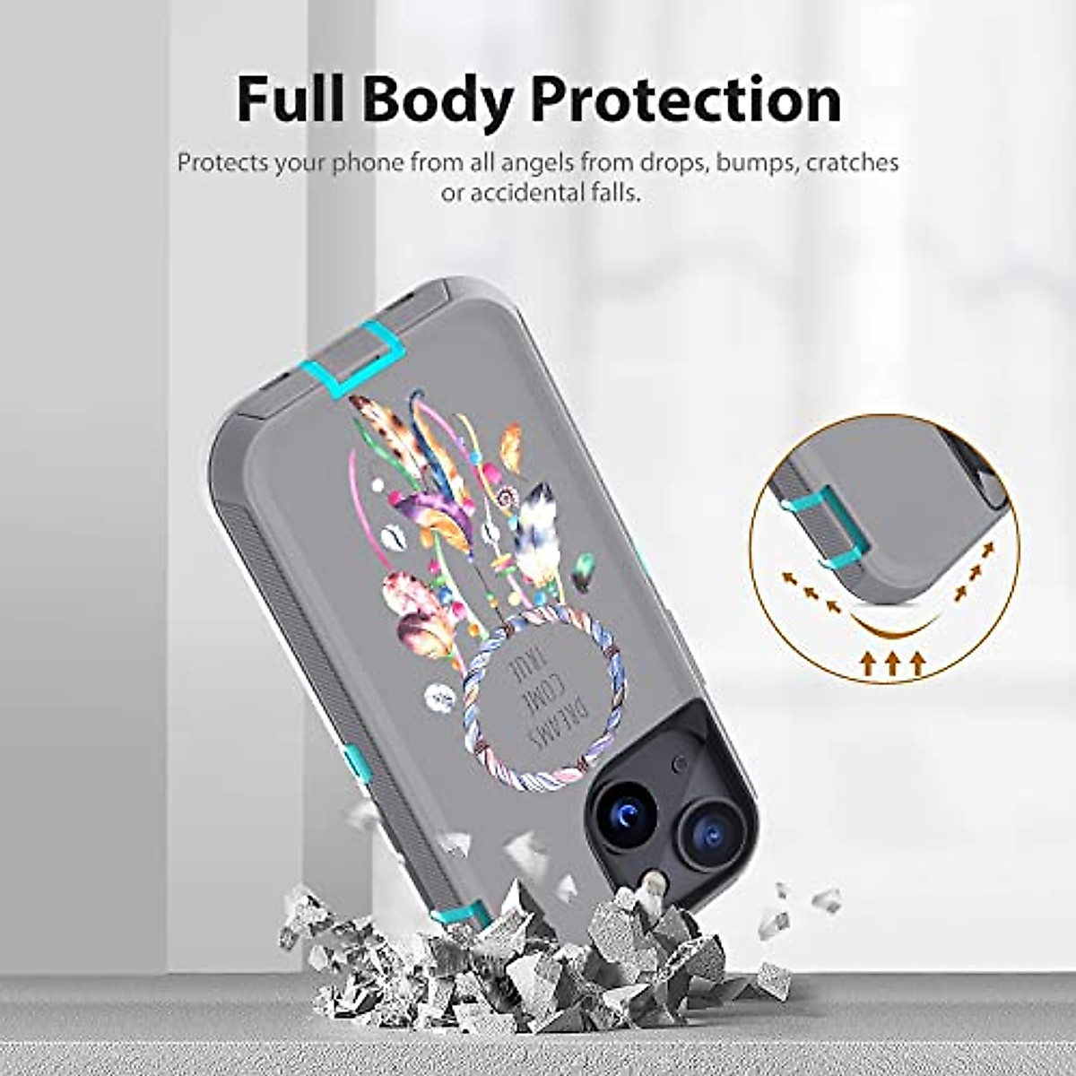 ACAGET True Wireless Earbuds Bluetooth Headphones & iPhone 13 Case Noise Cancelling Earphones Stereo Bass Built-in Mic Headphone 6.1 inch